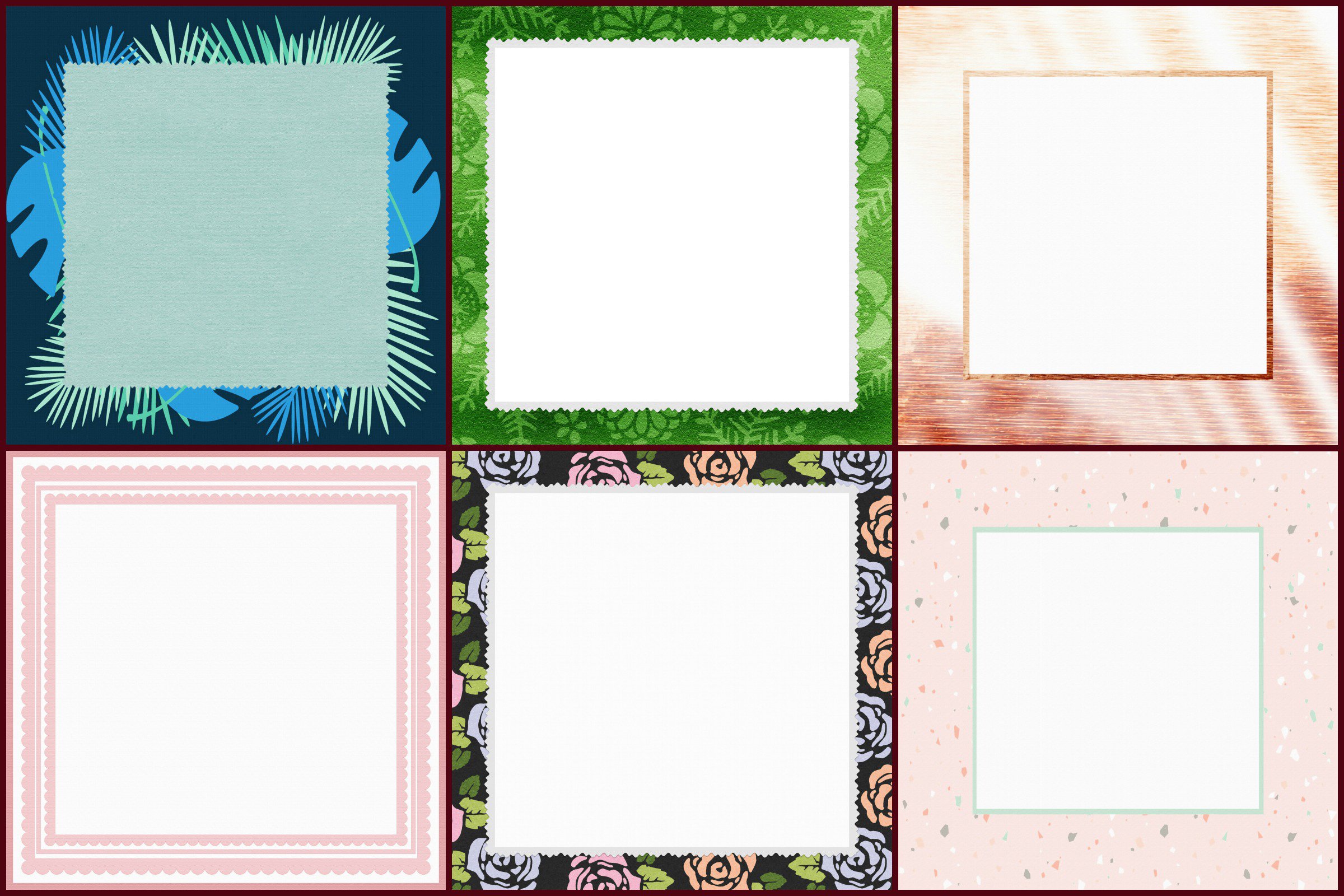 Framed Variety Digital Paper Pack (580944) | Backgrounds | Design Bundles
