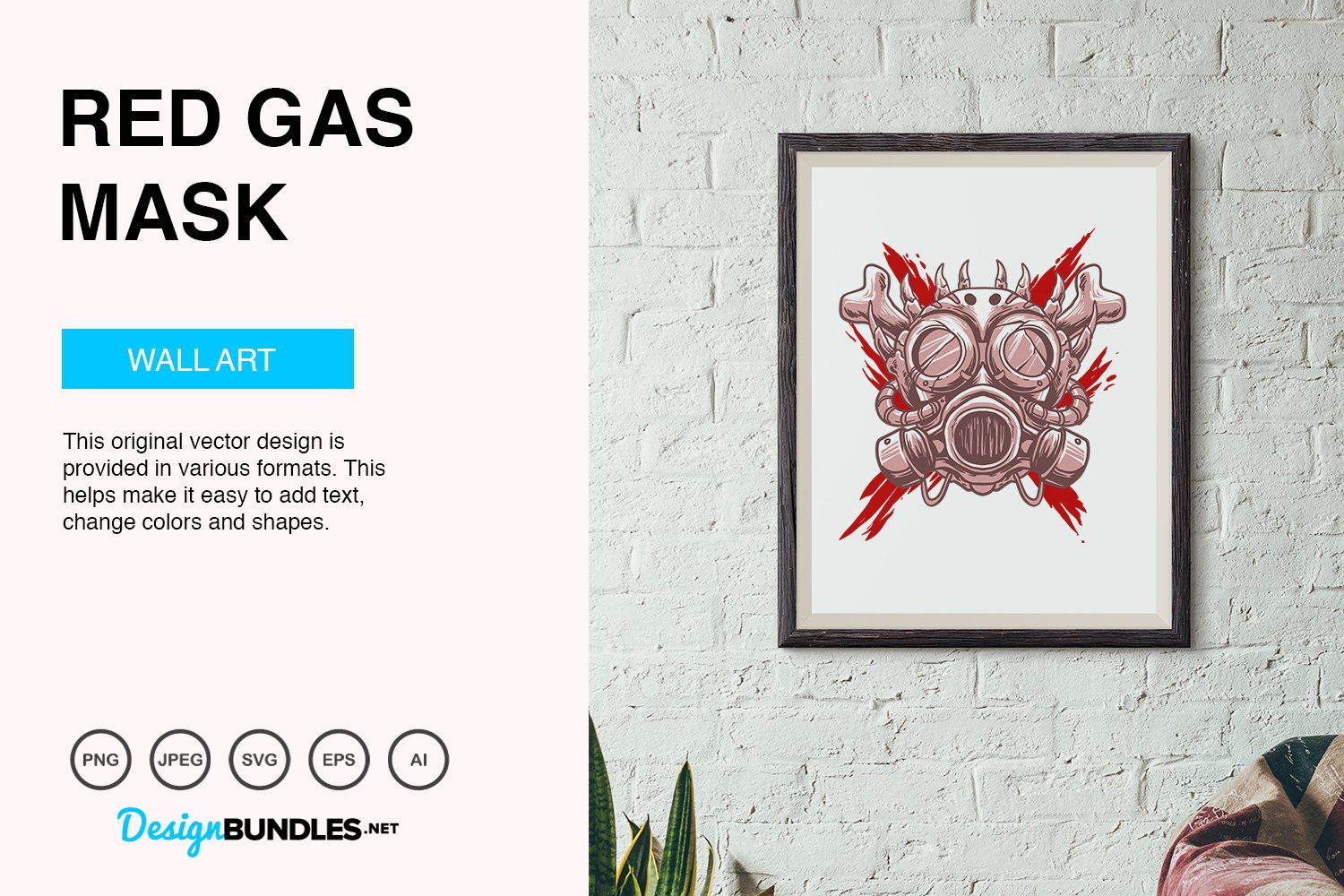 Red Gas Mask Vector Illustration