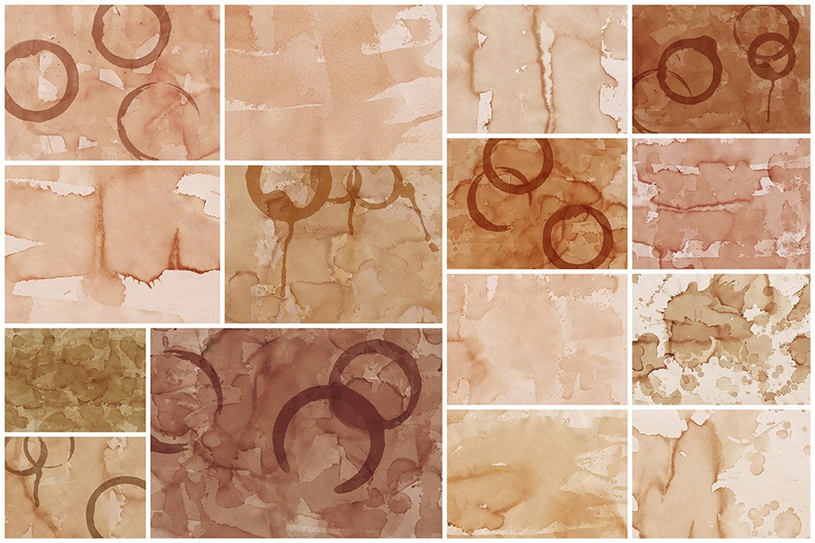 15 Coffee Paper Textures 2 (551740) | Textures | Design Bundles