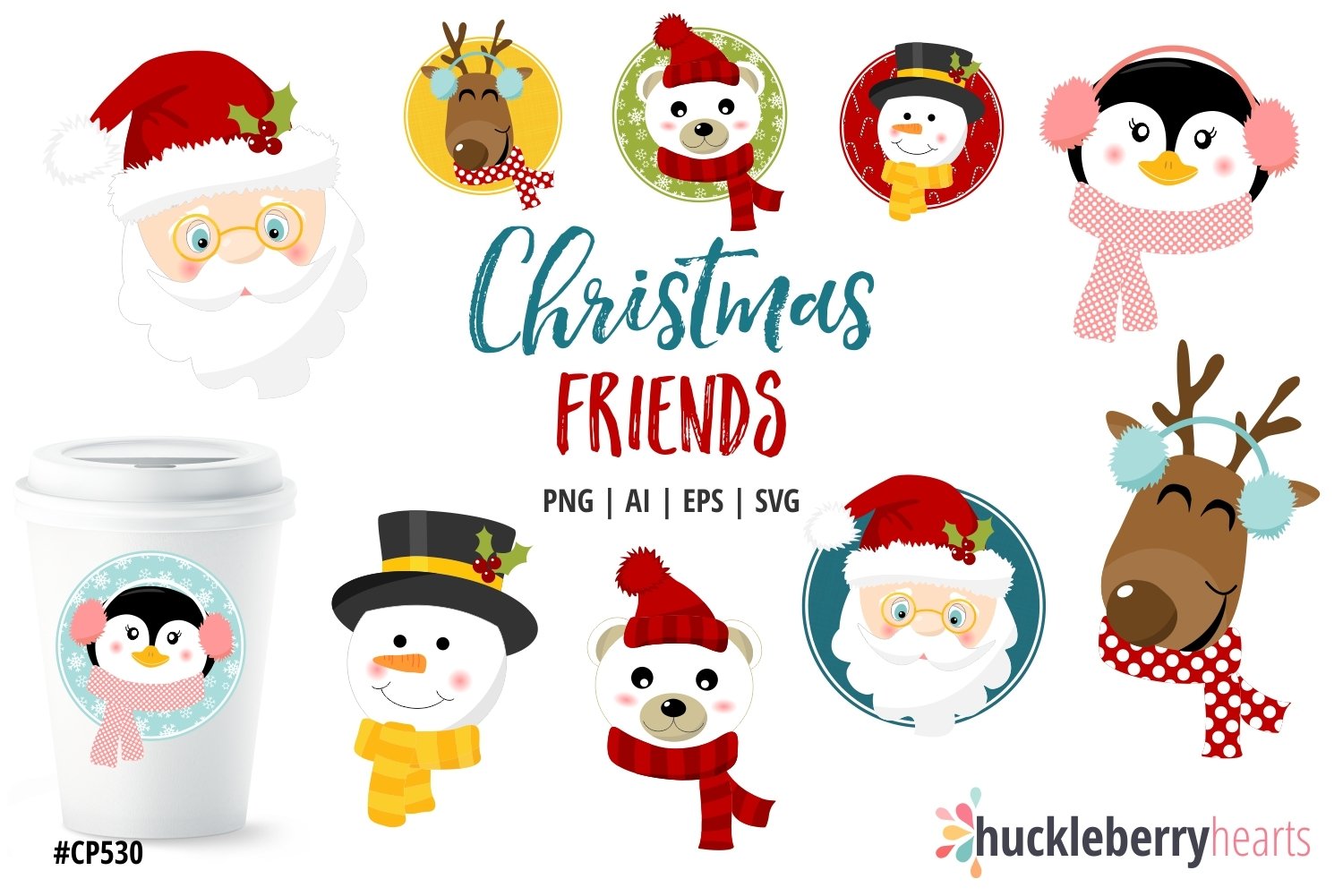 Christmas Friends Clipart (391799) | Illustrations | Design Bundles