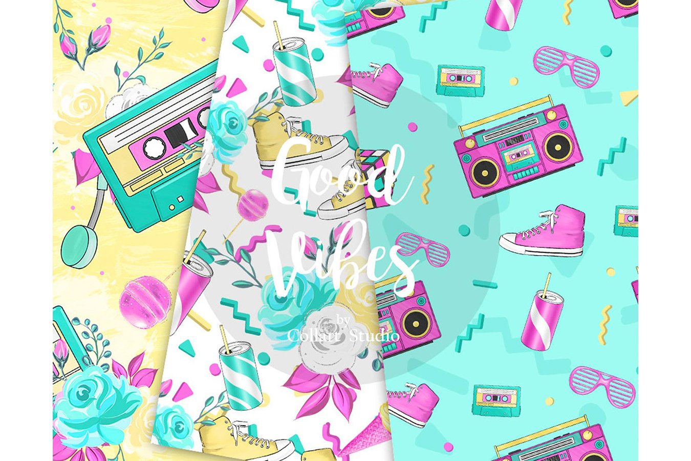 80s digital paper, summer papers, retro digital papers (769819 ...