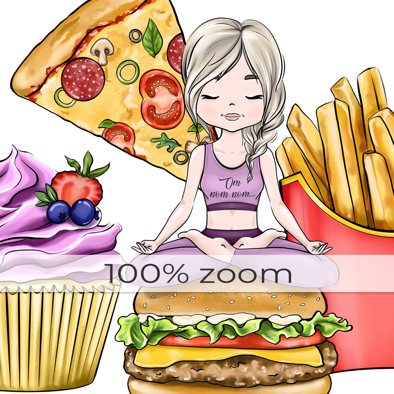 Om nom nom - Clipart (731871) | Illustrations | Design Bundles