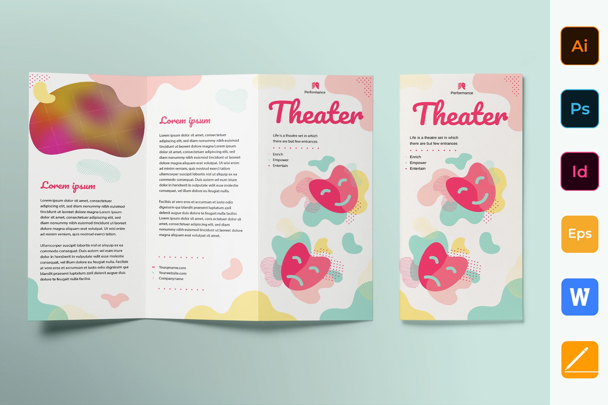 Theater Brochure Trifold (616129) | Brochures | Design Bundles