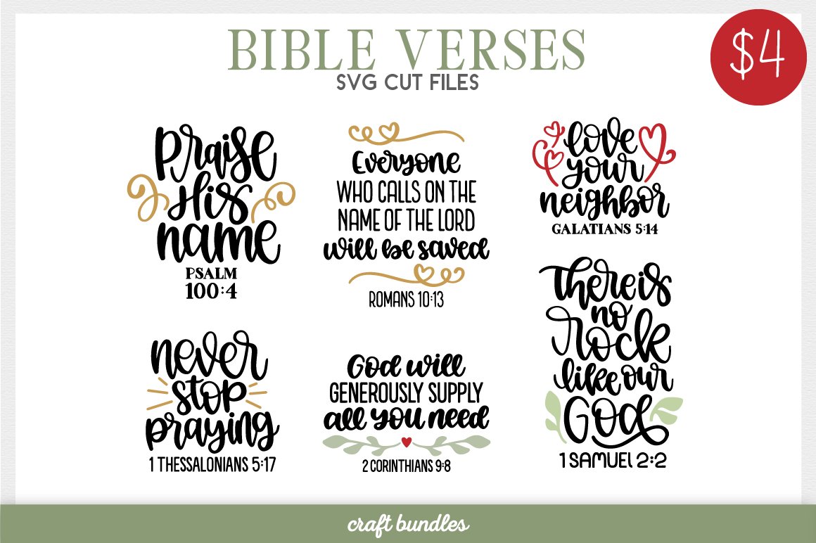 Bible Verses SVG Cut Files (568521) | Hand Lettered | Design Bundles