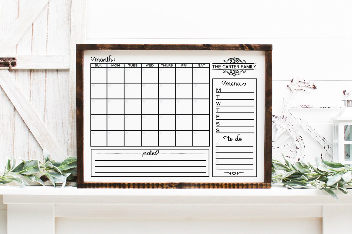 Customizable Family Calendar (748255) | Cut Files | Design Bundles