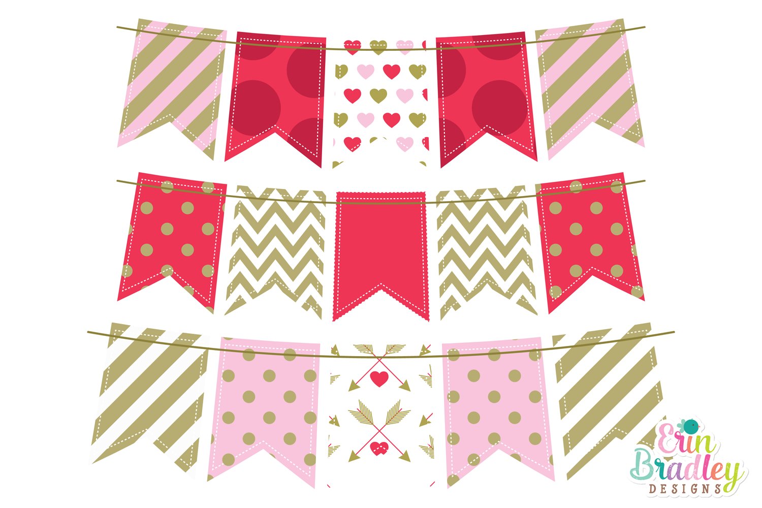 Pink Bunting Clip Art