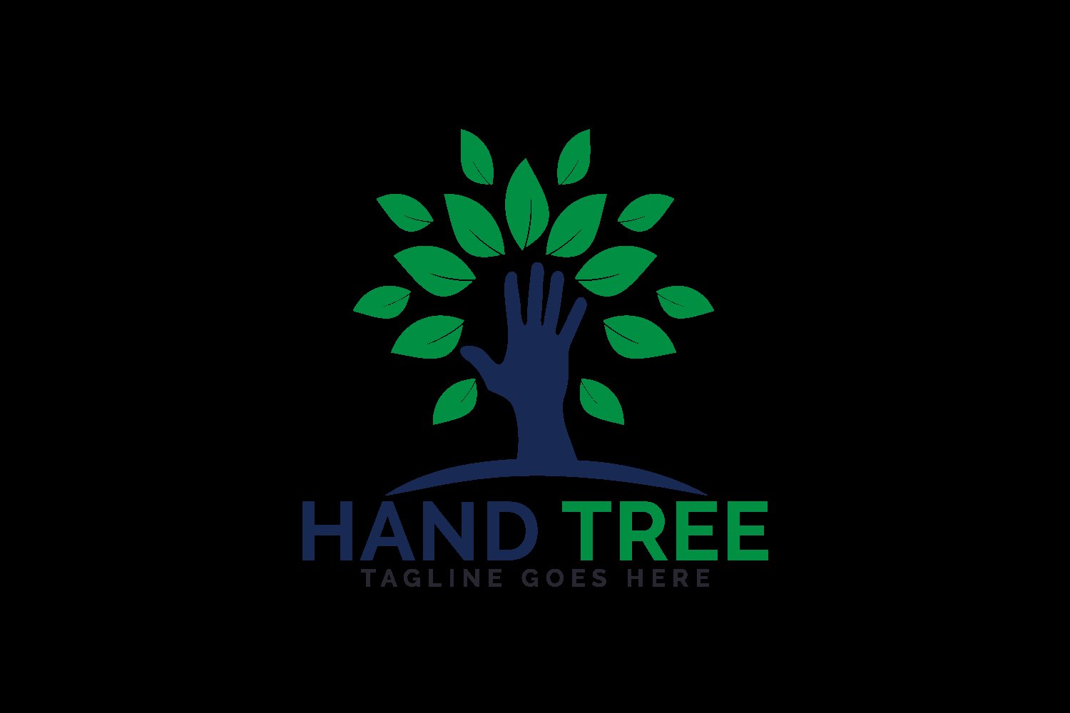 Hand Tree Logo Design. (406872) | Logos | Design Bundles