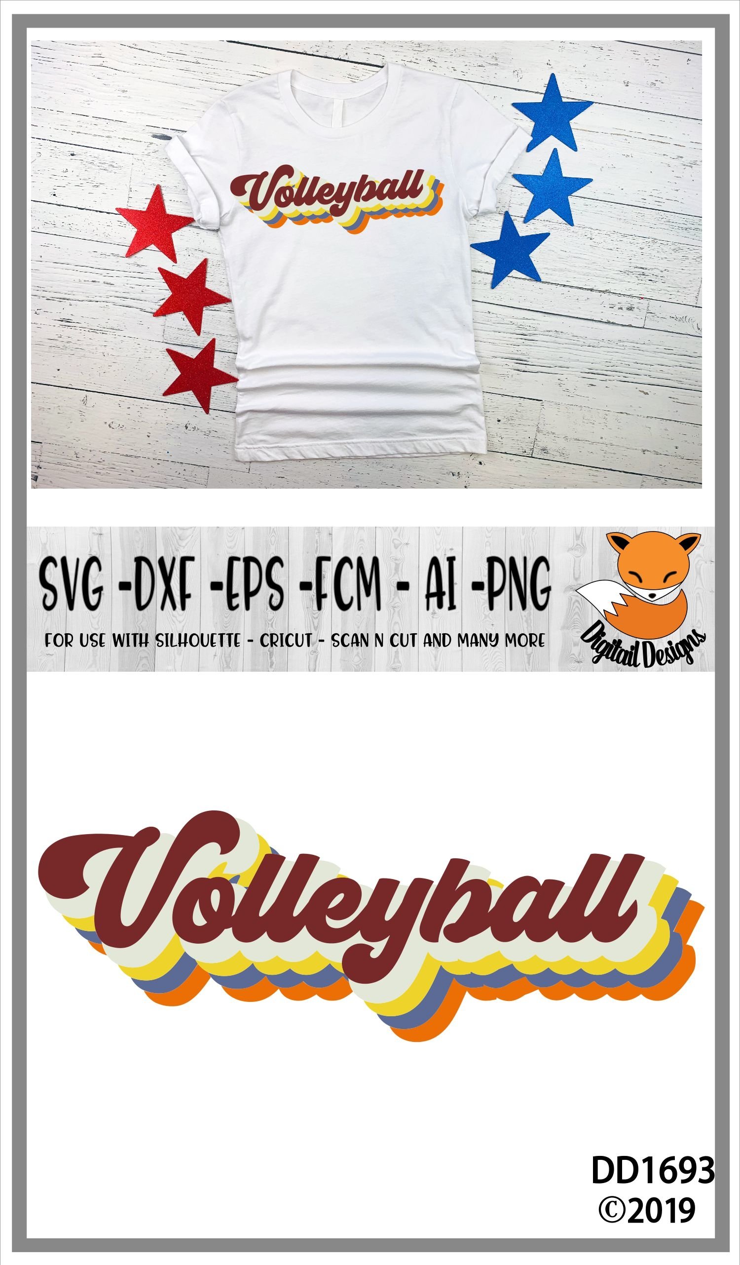 Retro Style Volleyball Word Art SVG (371312) | Cut Files | Design Bundles
