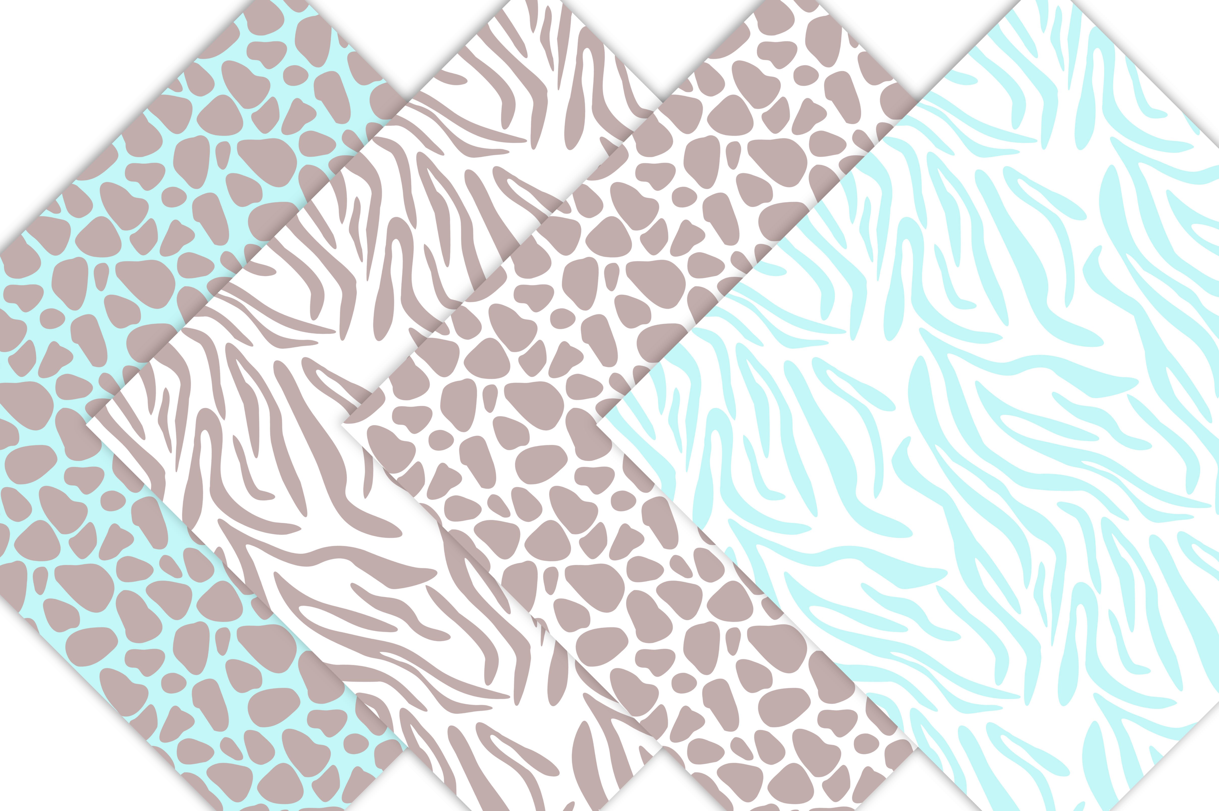 Animal Prints - Baby Blue Safari (21391) | Backgrounds | Design Bundles