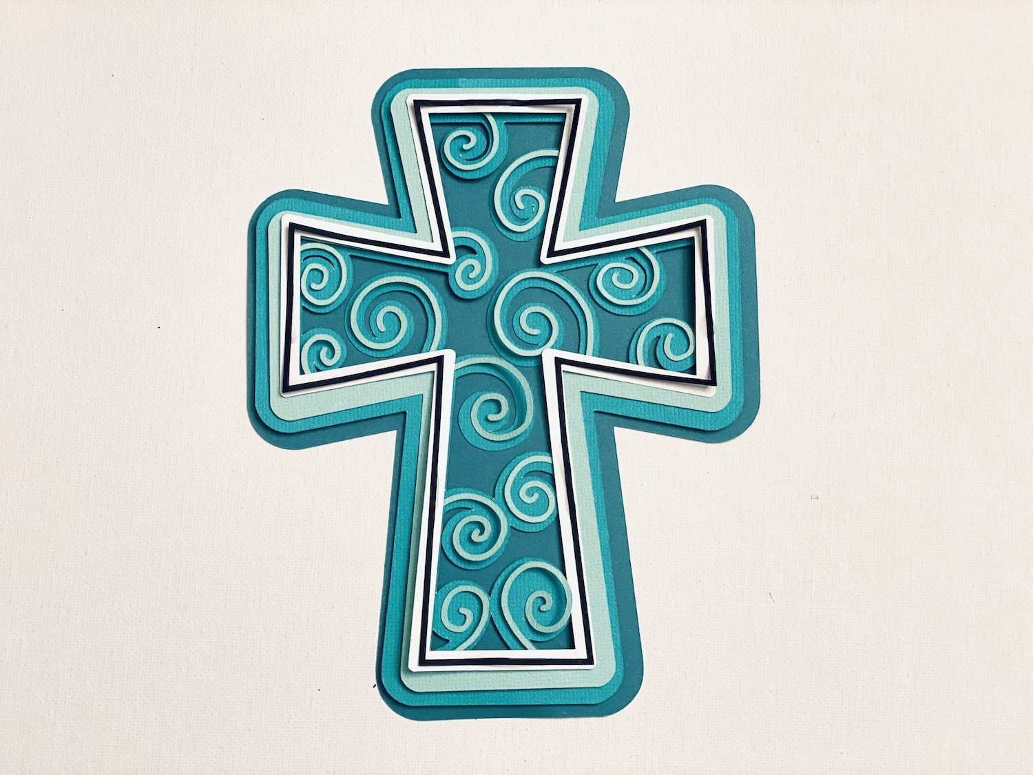 Swirly Cross 3D Layered Design