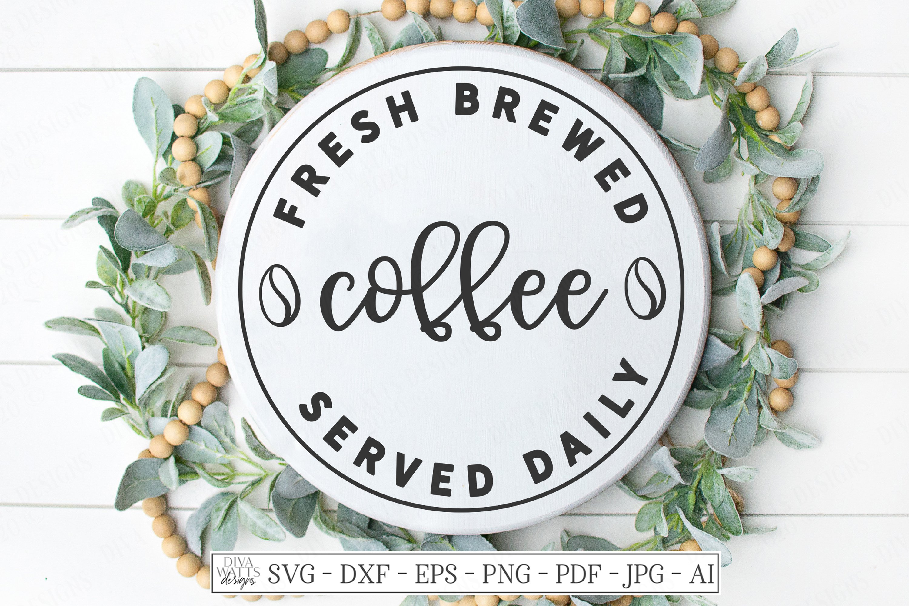 Fresh Brewed Coffee Served Daily - Kitchen Sign Cutting File (387450 ...