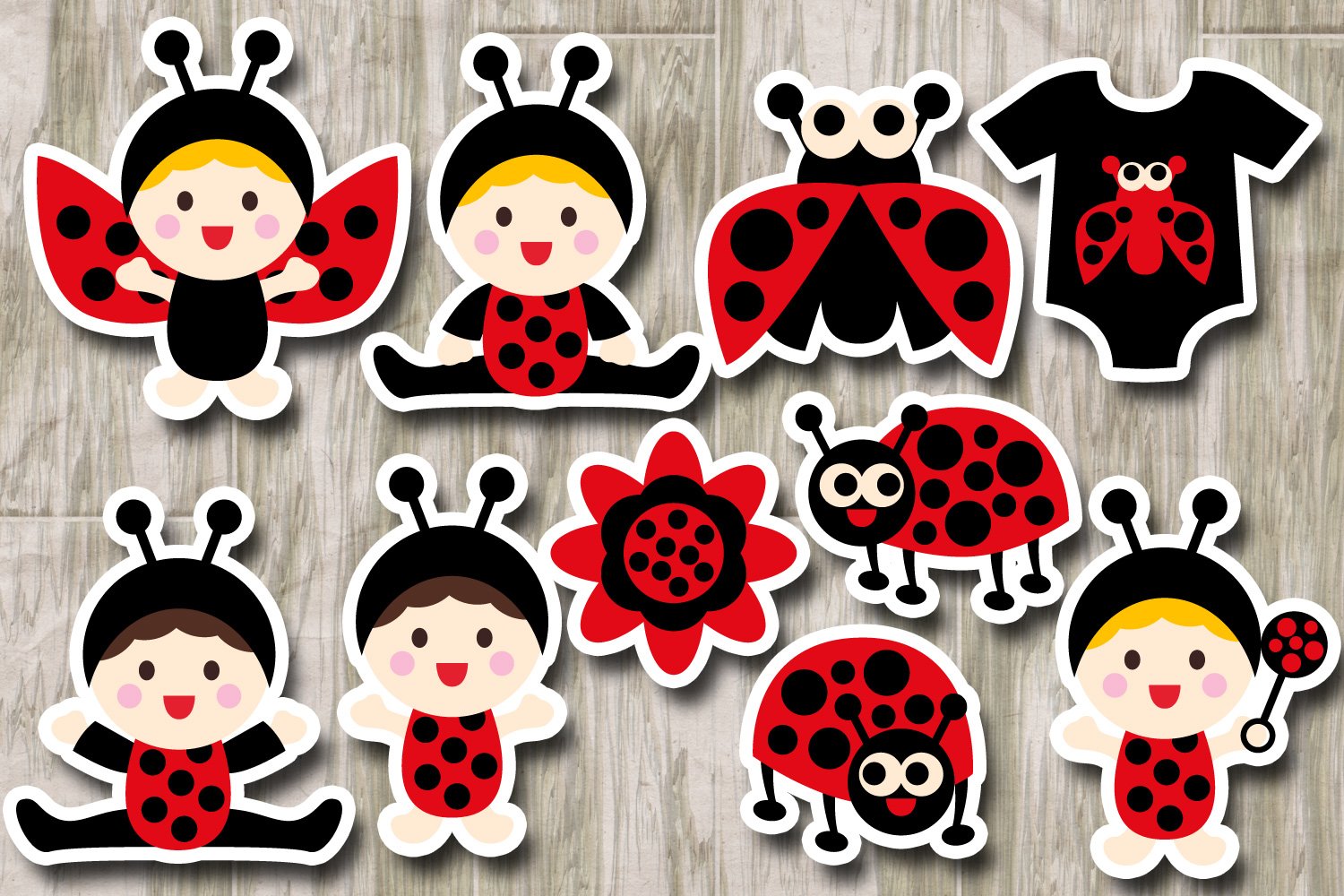 Ladybug baby - cute babies in costumes graphics (89453) | Illustrations ...