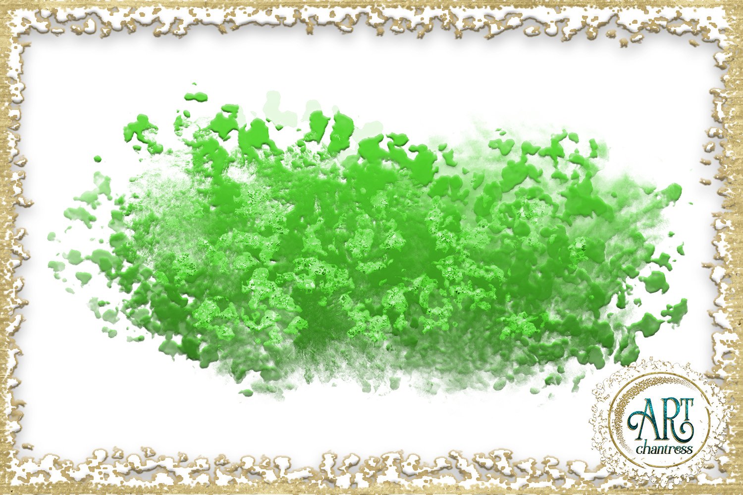 Lime Green Glitter Greenery Digital Clipart Brush Stroke (103523 ...