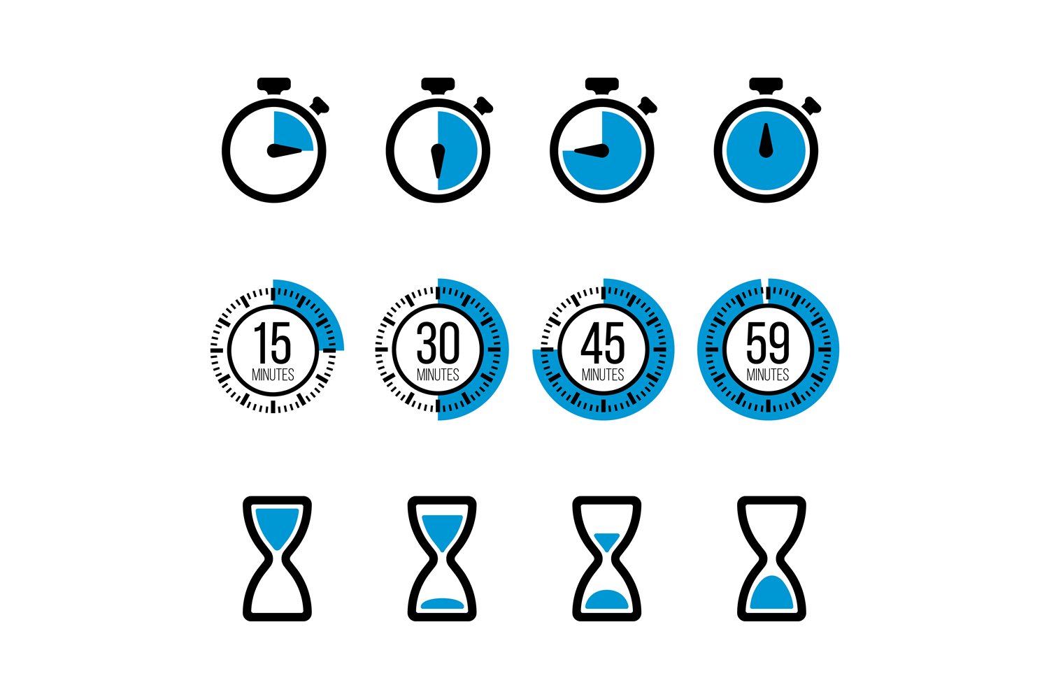 Timer vector icons