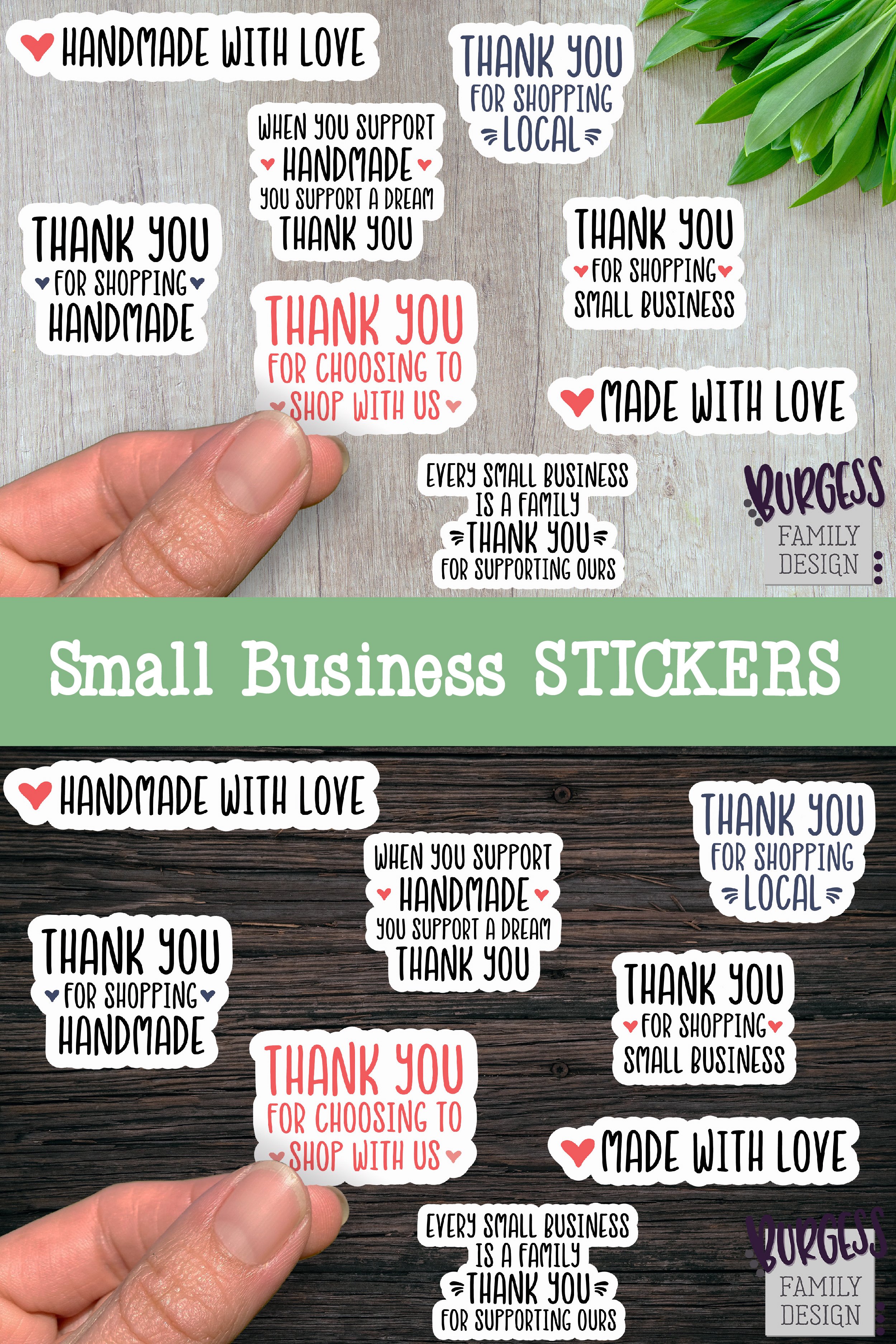 Sticker bundle Small Business 4-pack (1154831) | Stickers | Design Bundles