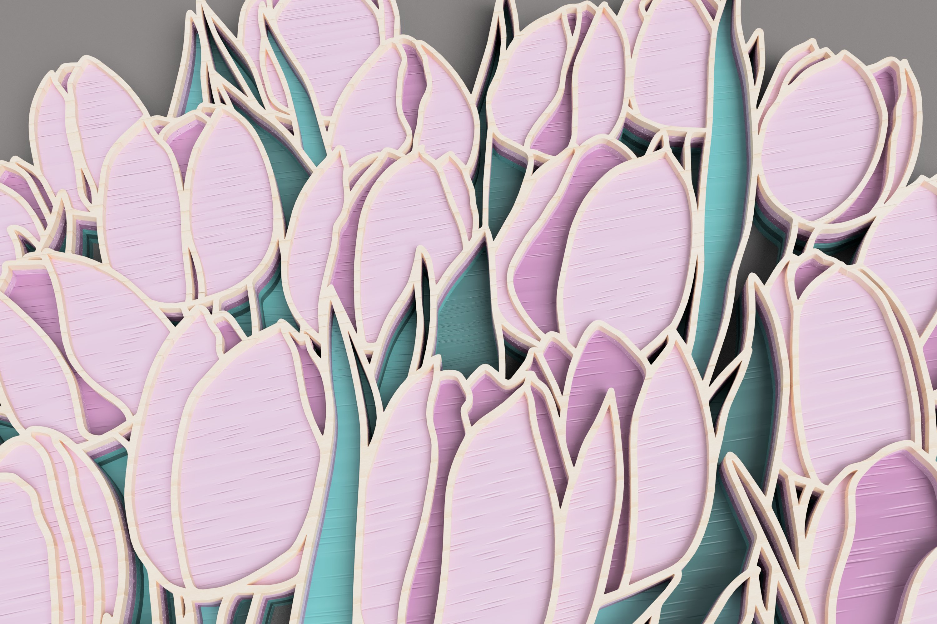 Floral laser cut file - Tulips