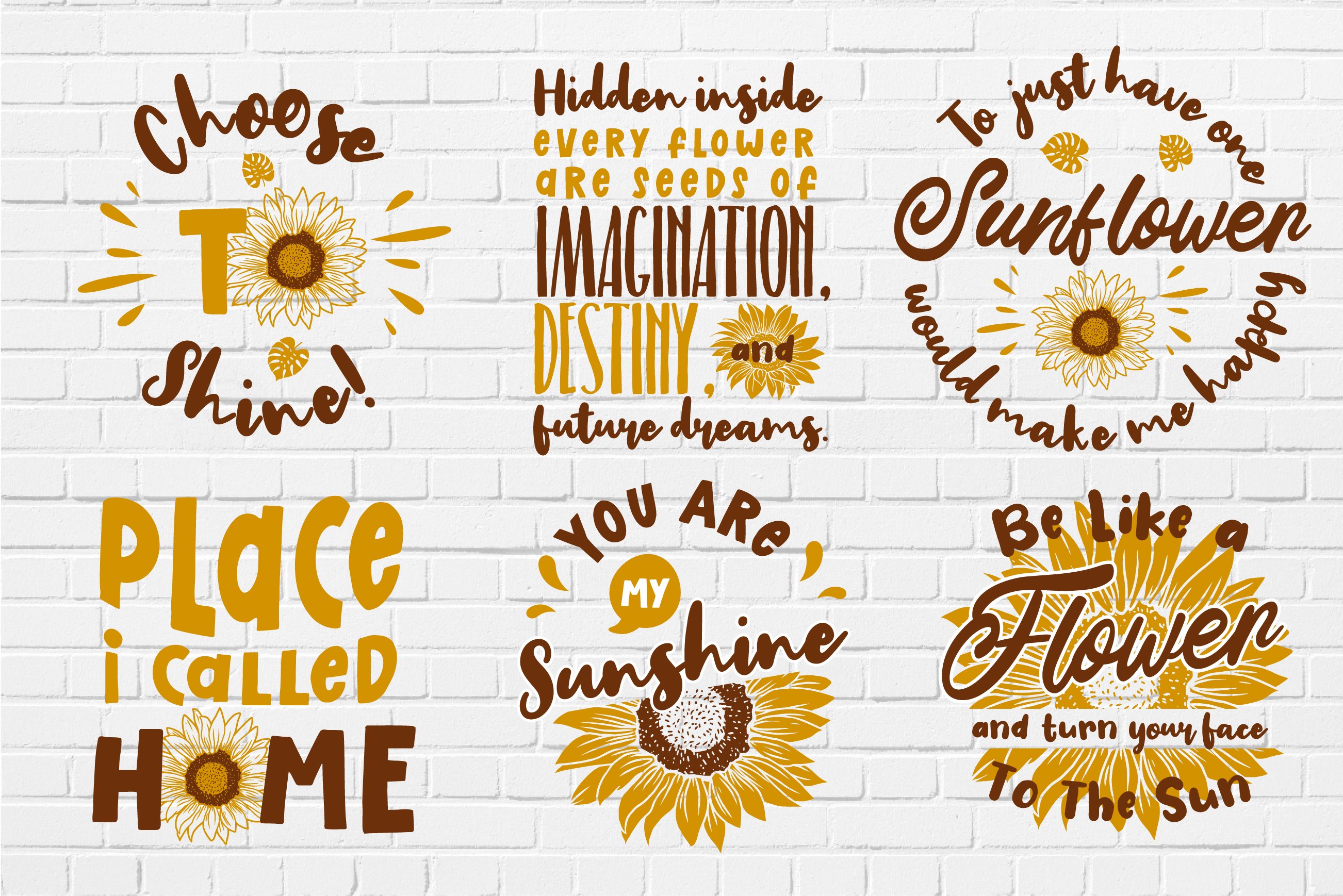 24 sunflower quote & motivation design (1176665) | Cut Files | Design ...