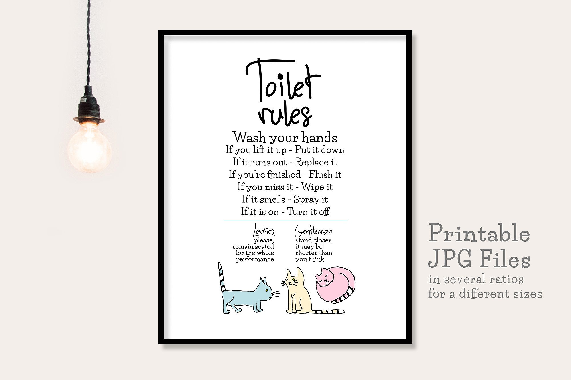 Toilet Rules Printable 1188059 Signs Design Bundles