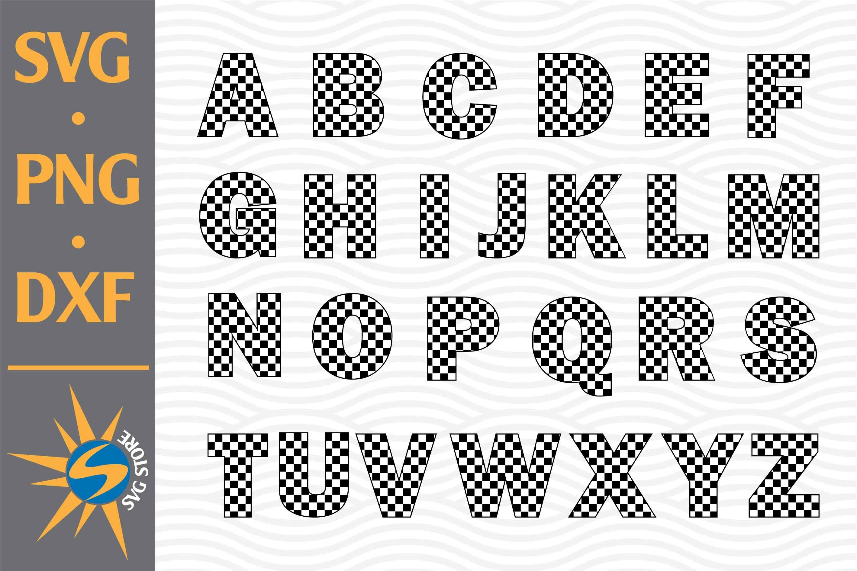 Checkered Letters SVG PNG DXF Digital Files Include 763015 Cut checkered-letters-svg-png-dxf-digital-files-include-763015-cut