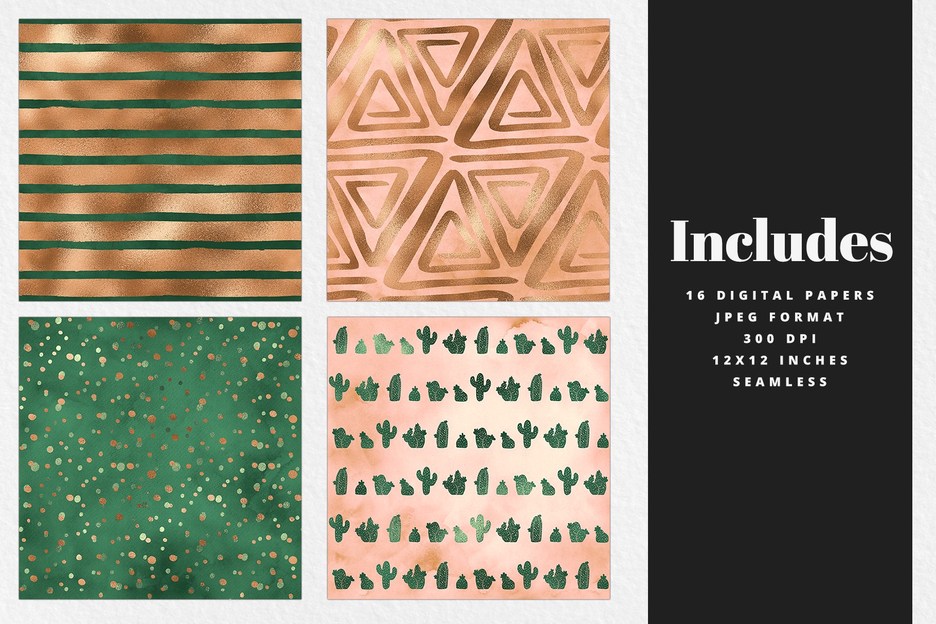 Desert Cactus Digital Paper Pack