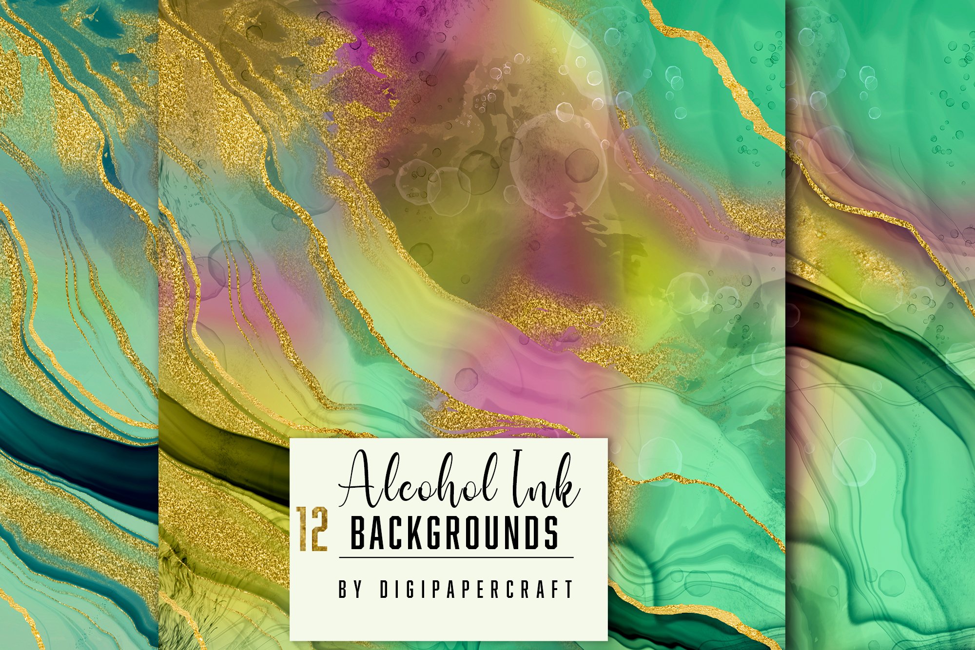 Alcohol Ink Digital Paper, Colorful Watercolor backgrounds (906499 ...