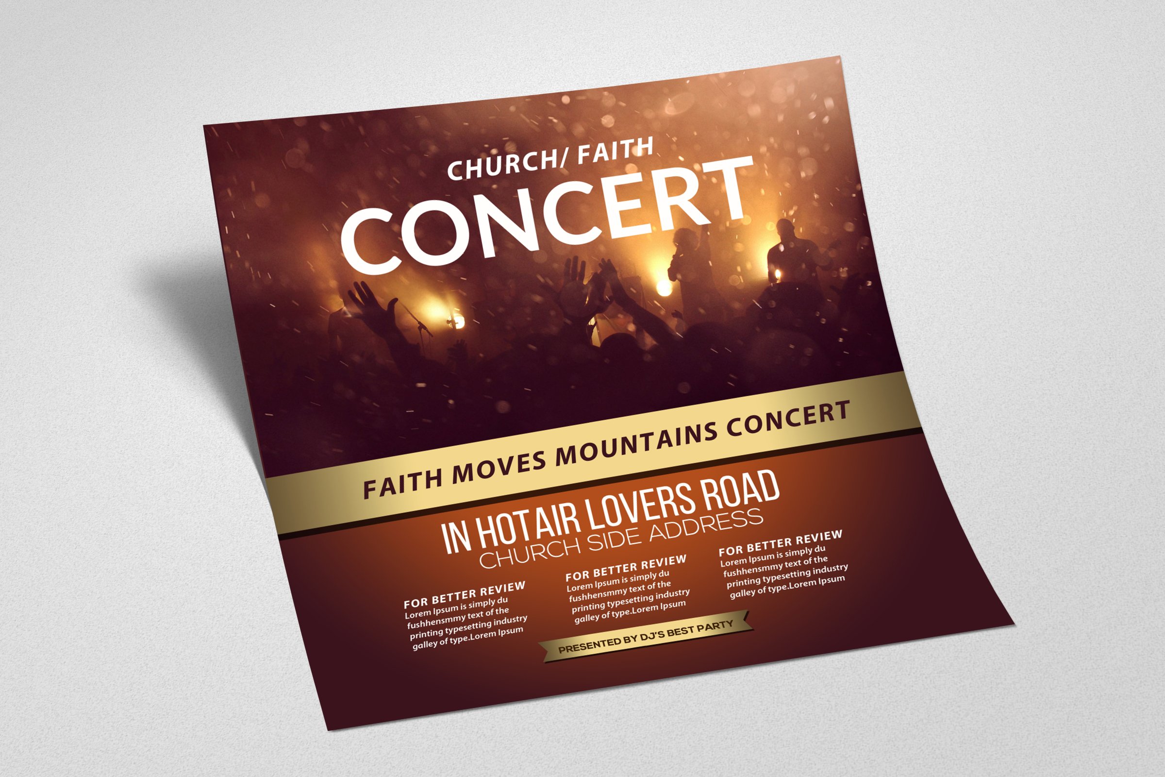 Church Concert Event Square Flyer/Poster (727796) | Flyers | Design Bundles