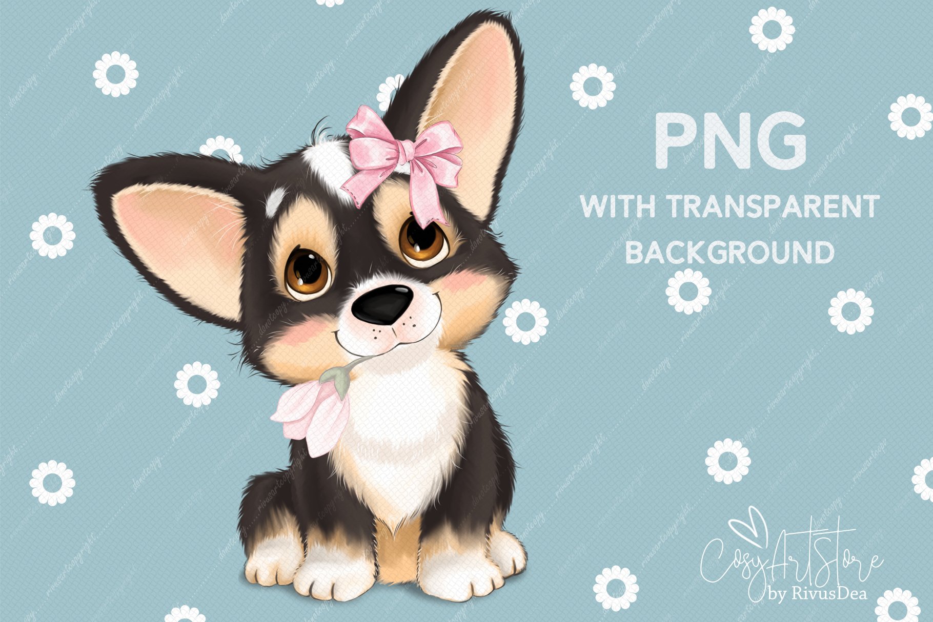Corgi dog PNG clipart. Corgi girl puppy with bow Download. (533021 ...