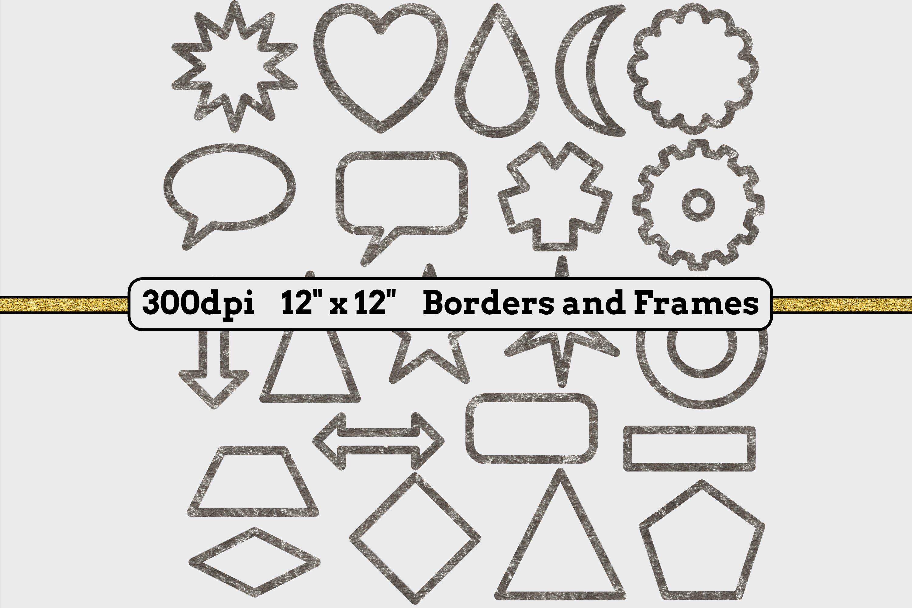 6 Sets x 22 Borders/Frames - Gold and Silver (645394) | Objects ...