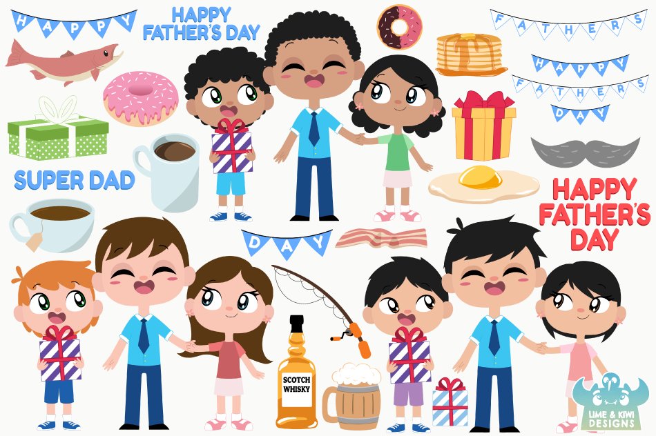 Father's Day Clipart, Instant Download Vector Art (357415 ...
