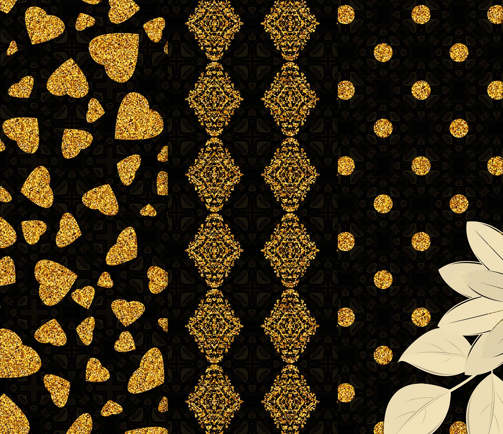 Golden-Black Glitter Digital Scrapbook Paper. (356109) | Backgrounds ...
