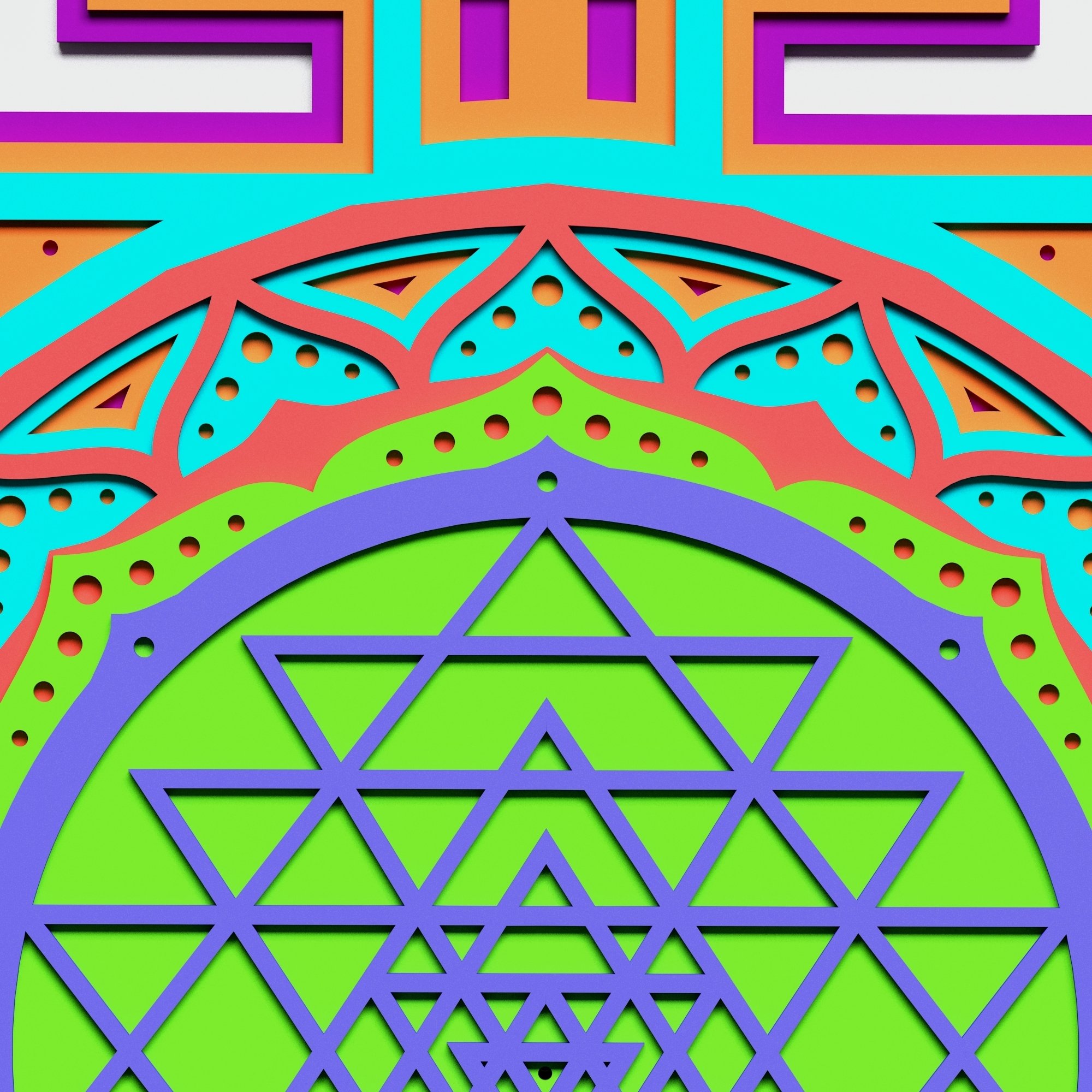 Multilayer Mandala Sri Yantra, Vector file for cutting (682137) | Paper ...