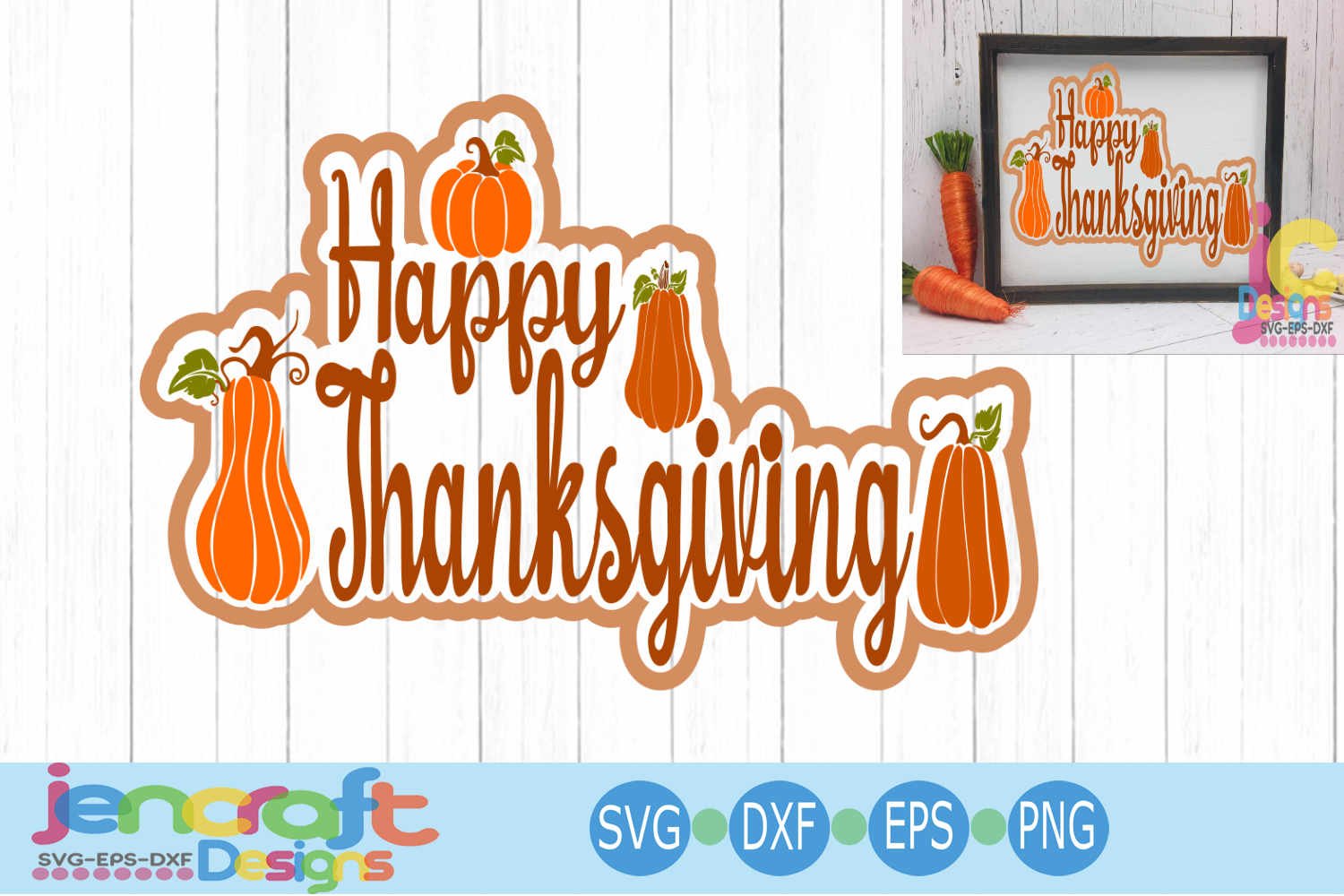 Happy Thanksgiving SVG Fall Pumpkin Harvest Blessings Autumn (141198 ...