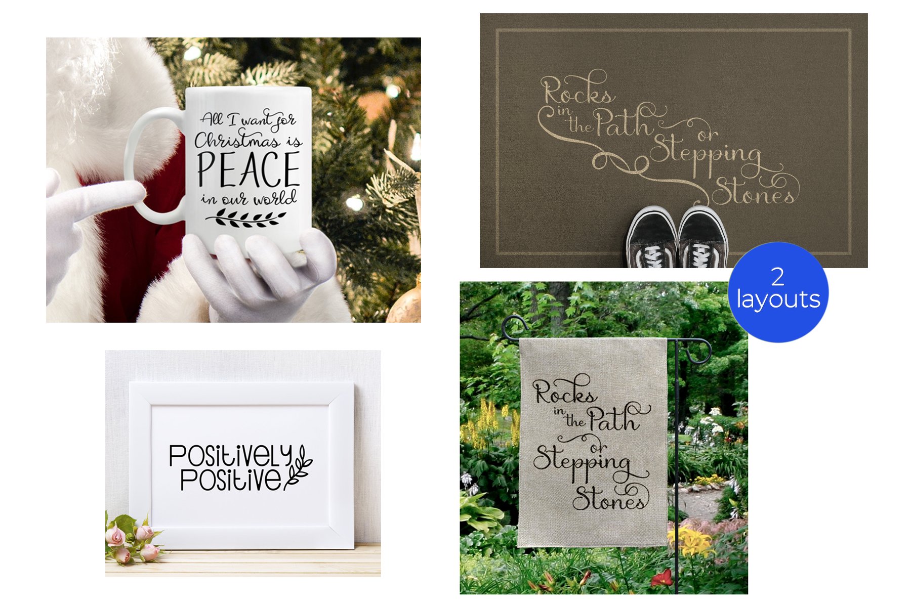 Inspirational Quote Bundle, Positive Sayings Cut Files (993803) | Cut ...