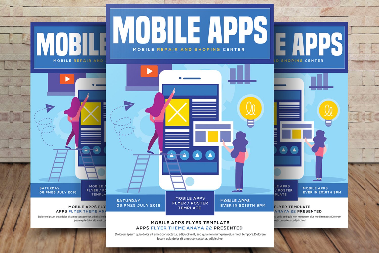 Mobile App Flyer (551391) | Flyers | Design Bundles