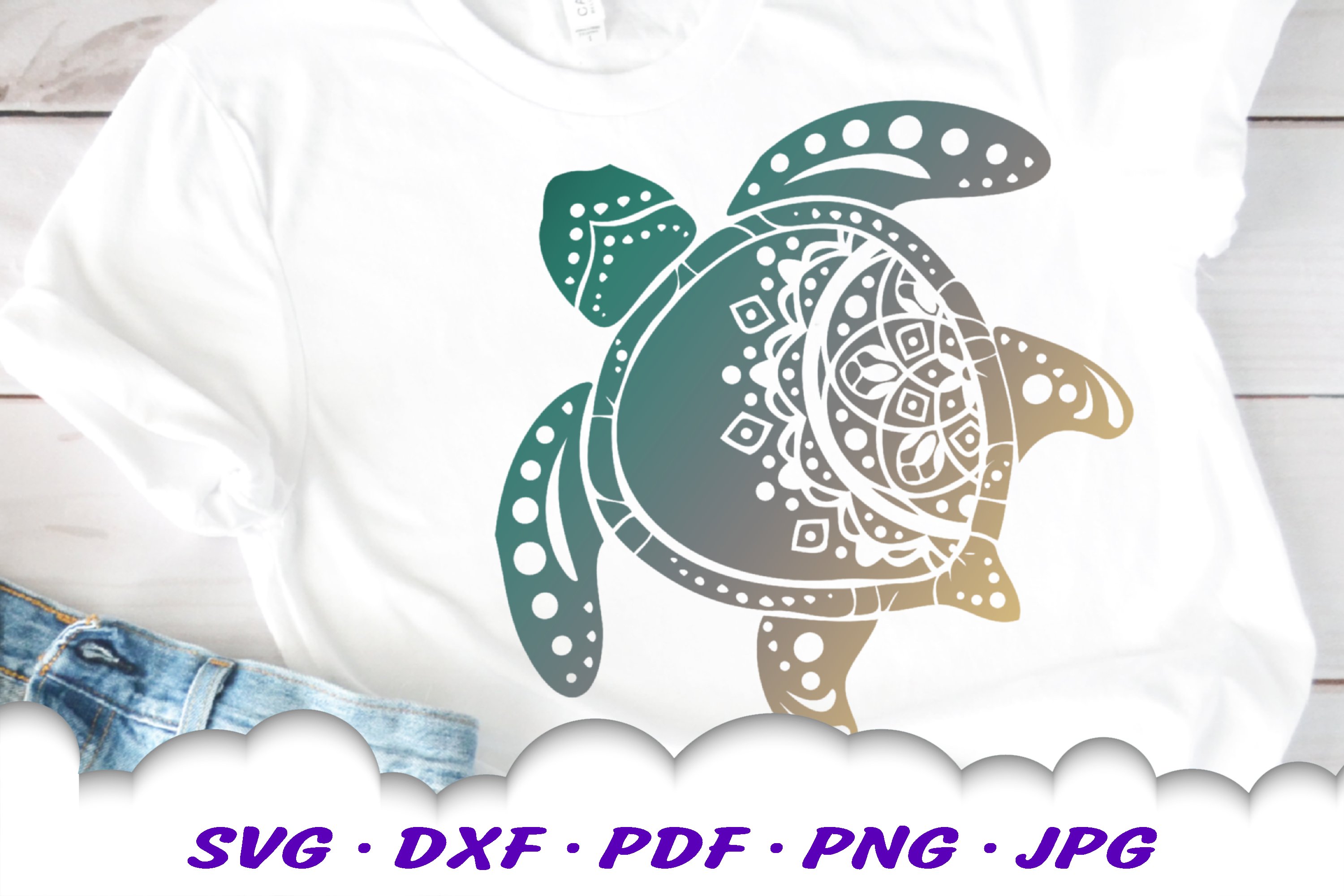 Mandala Sea Turtle SVG DXF Cut Files (416117) | Illustrations | Design ...