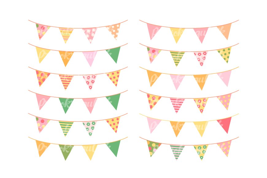 Pastel Bunting Clipart