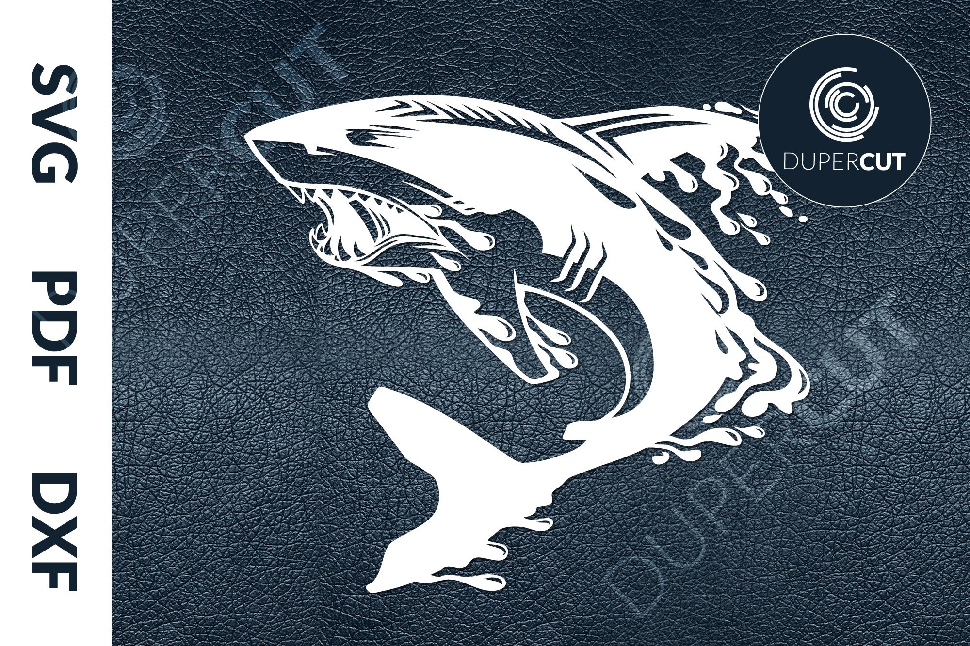 SVG / PDF / DXF Swimming Sharks, Papercutting Template (701791) | Paper ...