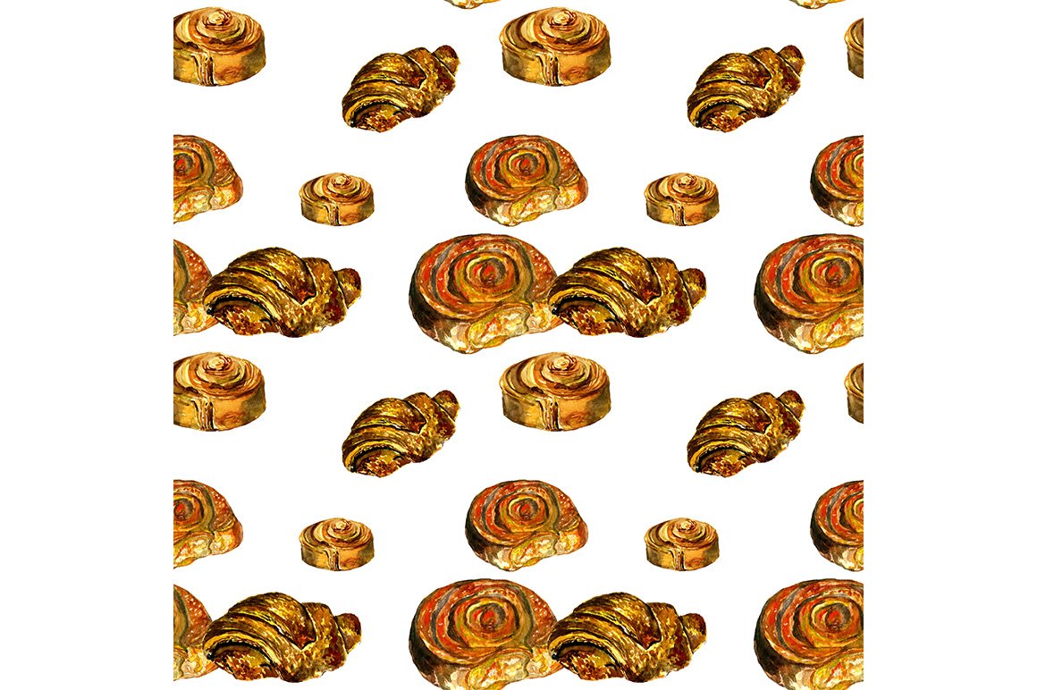 Seamless pattern with pastry. (267313) | Patterns | Design Bundles