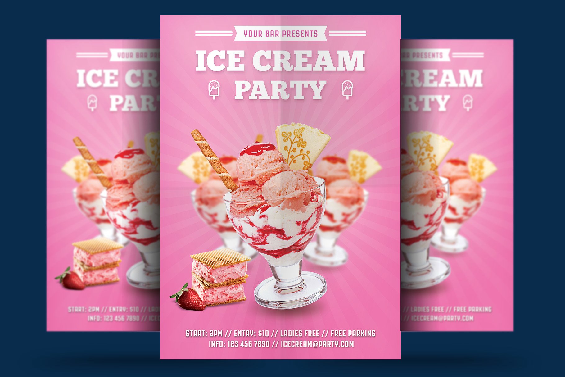 Ice Cream Party Flyer (729080) | Flyers | Design Bundles