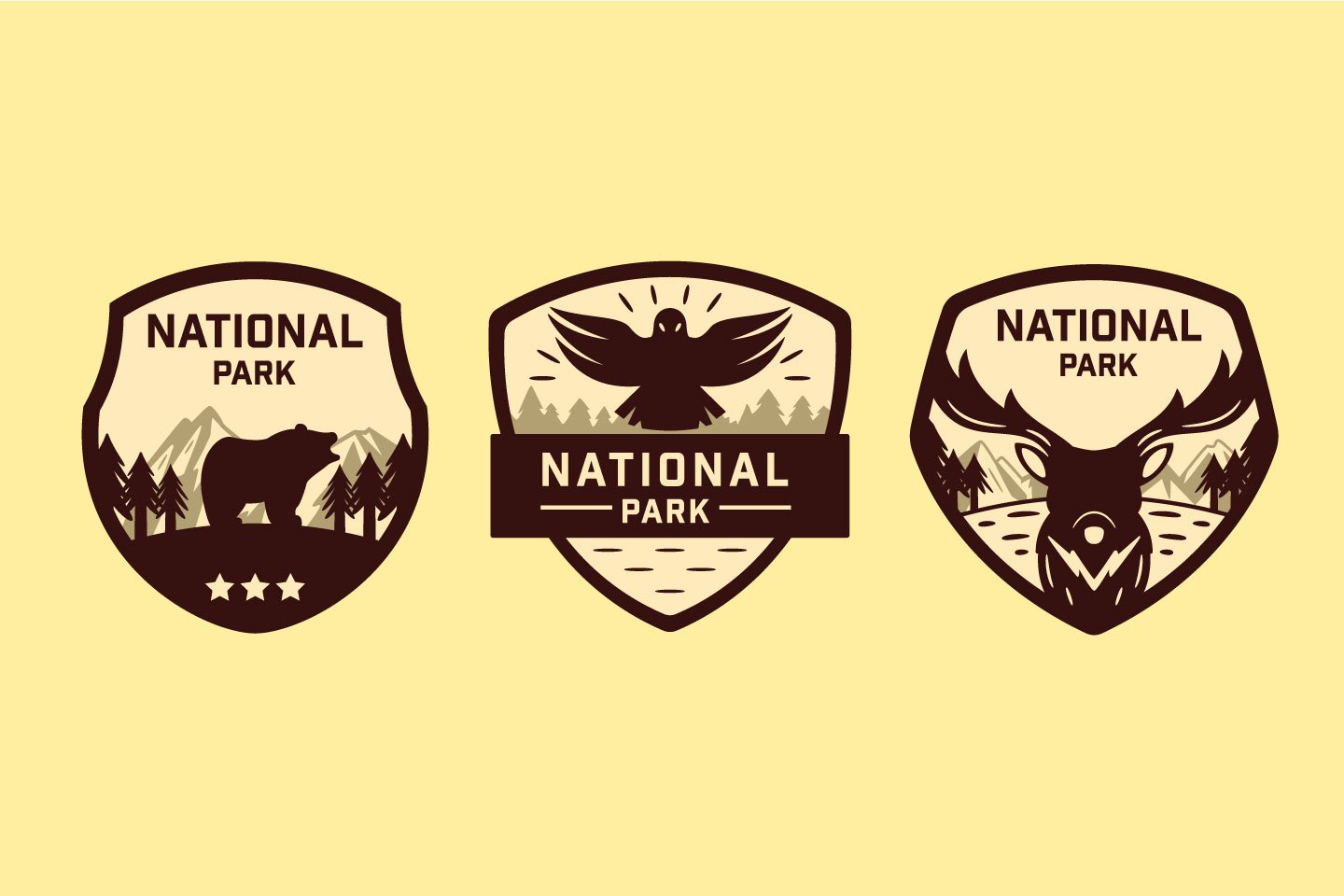 National Park Badge Illustrations