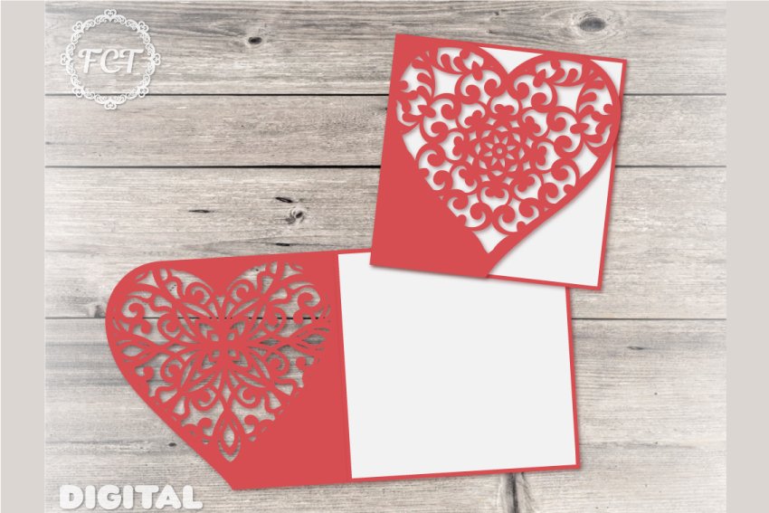 6 Valentines card SVG templates set, Heart greeting cards (1209850 ...