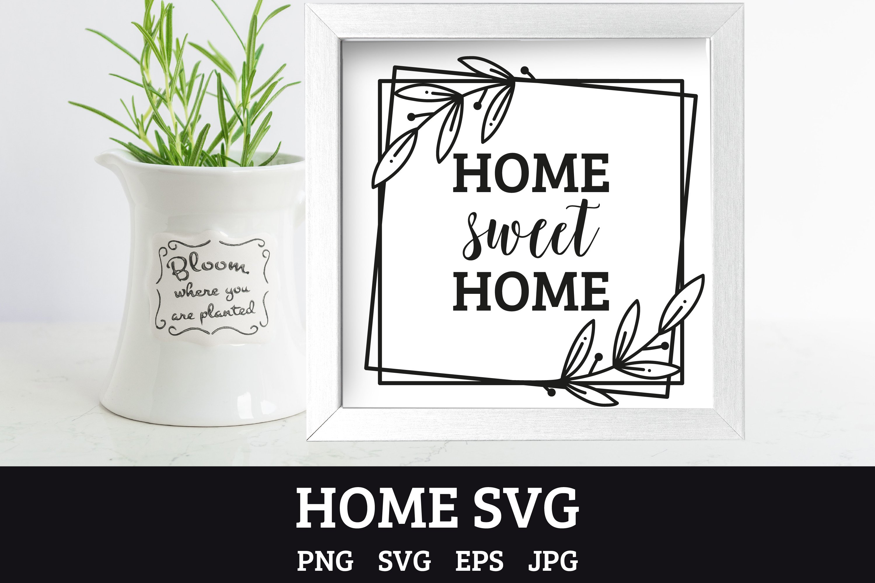 Home sweet home cut file, Home SVG cut file, home monogram (1319995 ...