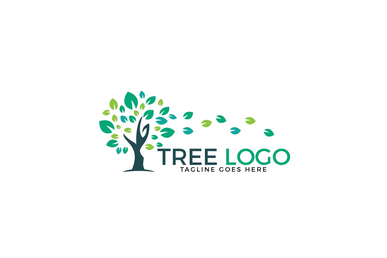 Green tree vector logo design. (157311) | Logos | Design Bundles
