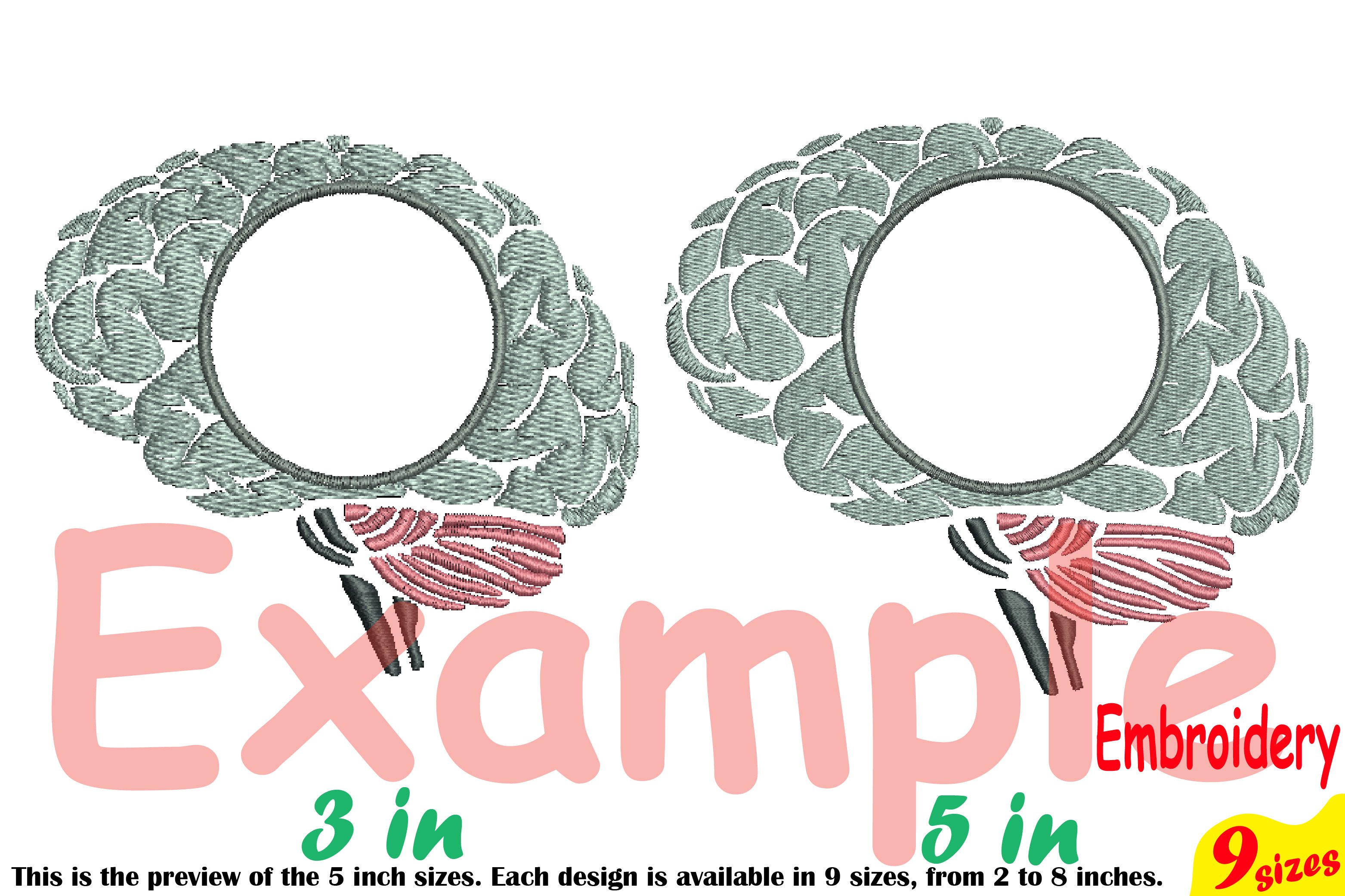 Brain Outline Embroidery Design Machine Instant Download Commercial Use ...