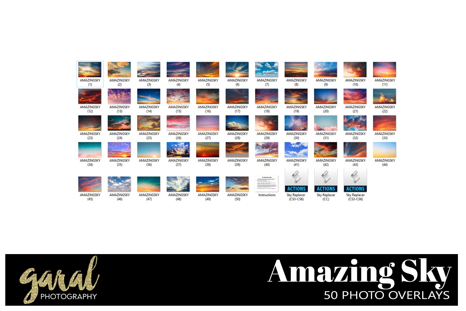 AMAZING Sky Overlays, JPG Collection and Sky Replacer Action (811280 ...