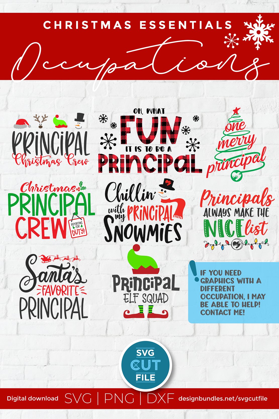 Christmas Principal svg bundle, Principal Christmas SVG (994273) | Cut ...