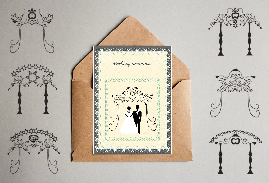 Wedding vintage arch set. The Jewish Hupa. Bride and groom (54191 ...