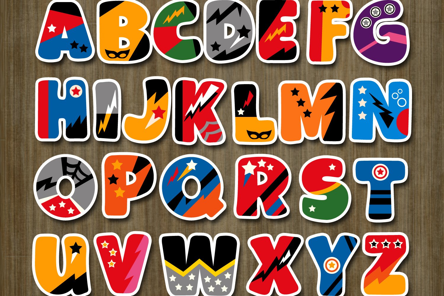 Superhero Letters Clipart