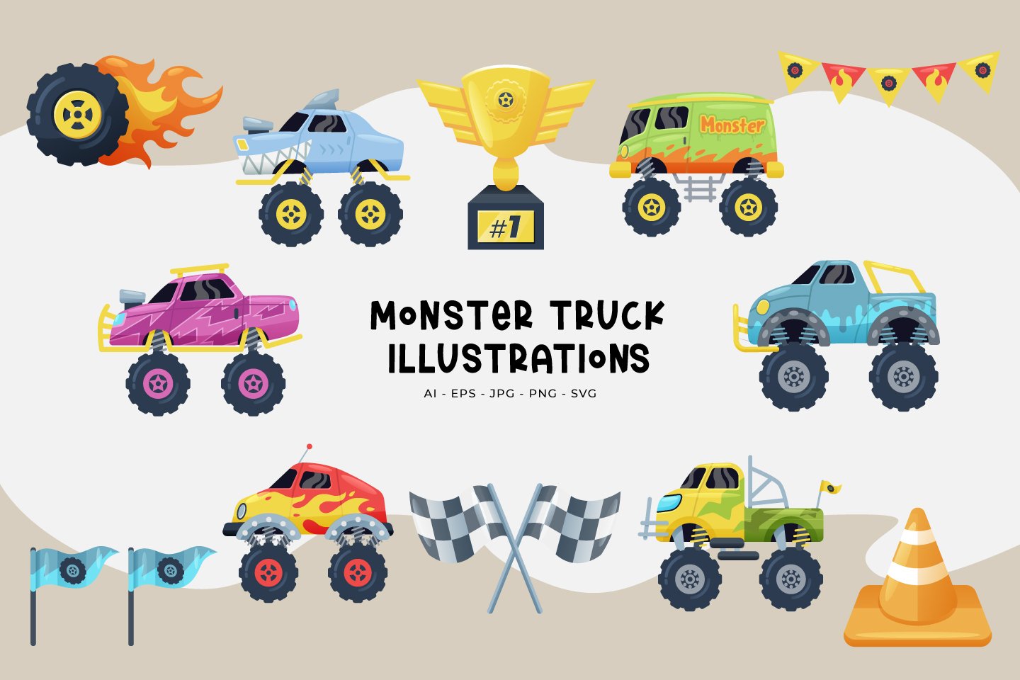 Monster Truck Illustrations