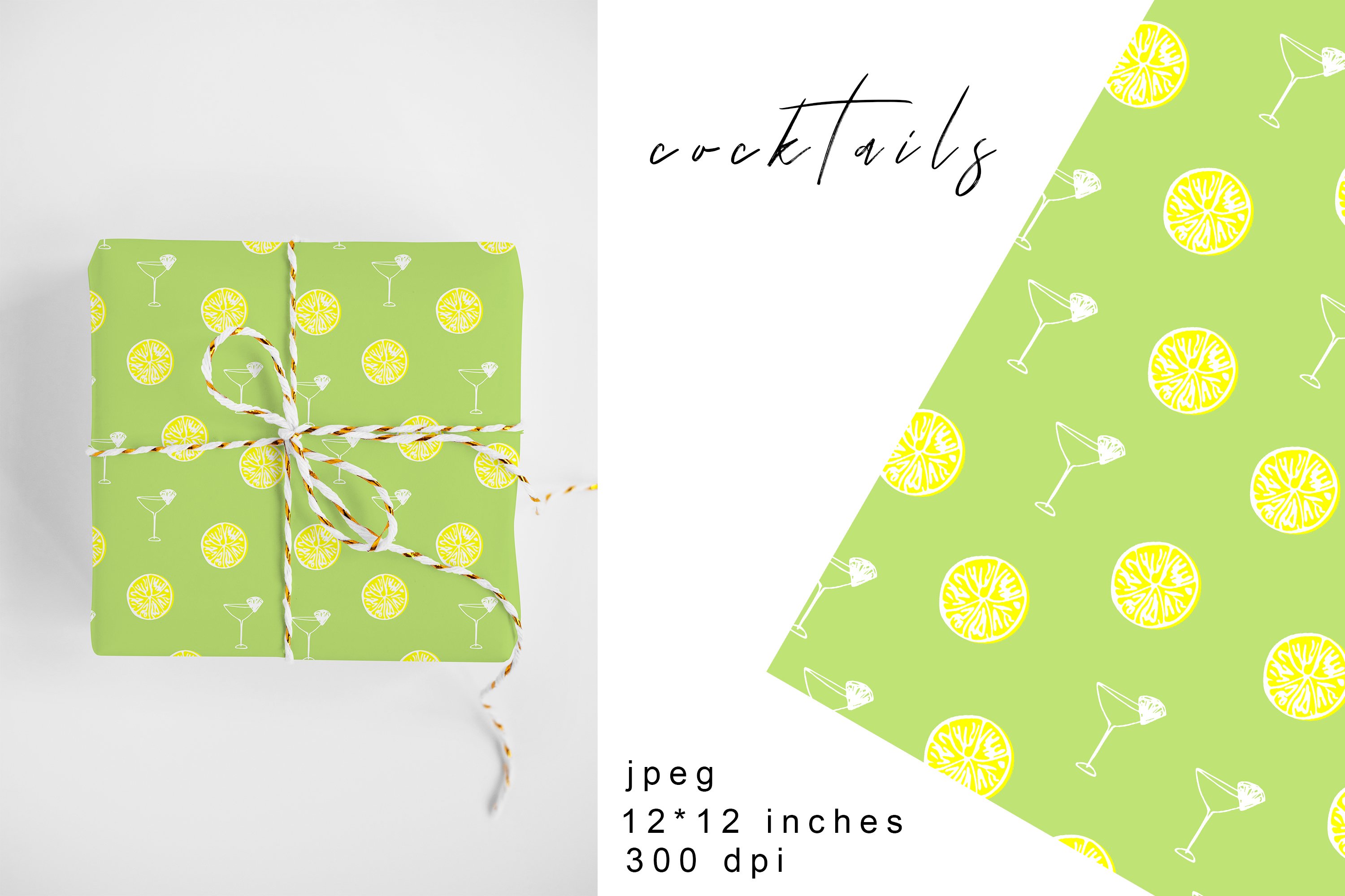 Cocktails Digital Paper. Summer Cocktails Seamless Pattern. (1132044 ...